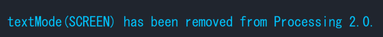 【Processing】textMode()の使い方【文字を書くときのモードを設定する関数】